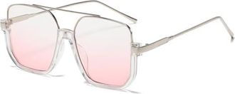 Generic Lunettes De Soleil M&eacute;tal Grand Cadre Hommes Et Femmes Rue Photographie Vacances(Pink)