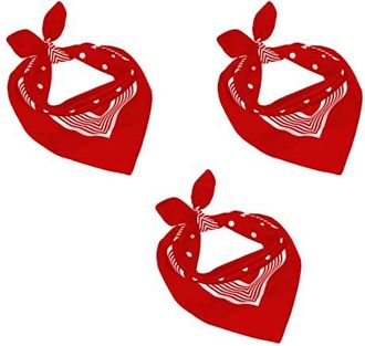Betz lot de 3 bandanas classiques à points 55 x 55 cm en 100% coton, couleur rouge
