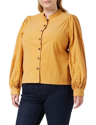 Louche Damen Aviv-babycord Bluse, senffarben, 34