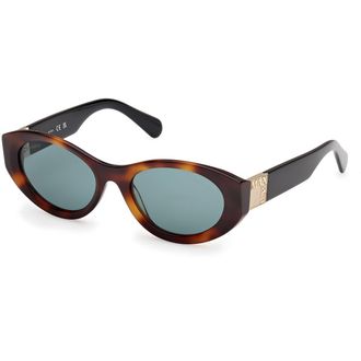 Max & Co. MO0123 Lunettes de soleil, Havana/Vert, 53 mm