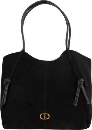 Twinset Femme, Sacs, Noir, Taille: ONE Size Suede Shopper with Knots