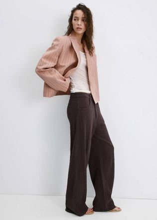 Mango Gerade geschnittene Bambula-Hose schokolade - Damen - XXS - MANGO