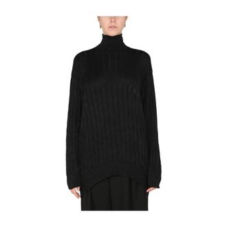 Balenciaga Oversized Mock Neck Pullover - - Knitwear - Damen - Schwarzk - M