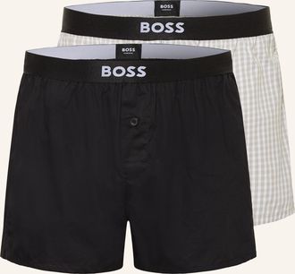 HUGO BOSS 2er-Pack Web-Boxershorts grau
