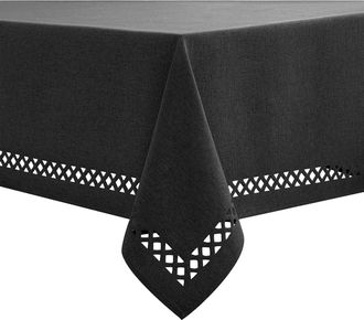 Miulee Leinen Optik Tischdecke Schwarz Tischdecken 140x1840cm Abwaschbar Lotuseffekt Eckig Rechteckig Tischtuch Polyester Wasserabweisend Tischwäsche Abwisch