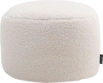 Icon Brand Icon - Pouf Repose-Pieds en molleton, iggy, Rond, 55cm x 55cm, Beige/Naturel, oeko-tex