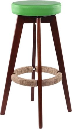 Generic Barhocker aus Massivholz, um 360 Grad drehbar, Stuhl mit handgefertigtem Hanfseil, ergonomischer Sitz