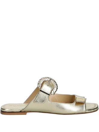 Baldinini claquettes à boucle tressée - Or