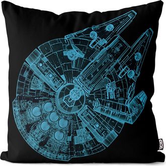 Void Watches Millennium Falcon Top View Kissenbezug Kissenhülle Polyester wasserfest Outdoor Indoor falkon rasender Falke, Kissen Größe:40 x 40 cm
