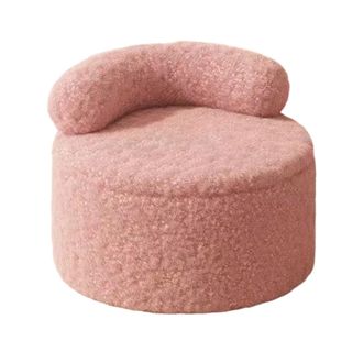 Generic Pl&uuml;sch-Fu&szlig;hocker Mit Stauraum, Runder Schuhwechselhocker Mit R&uuml;ckenlehne, Multifunktionaler Sofahocker, Dekorativer Fu&szlig;hocker/Make-up-Hocker, Geeignet