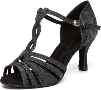 Minitoo Chaussures de danse latine salsa pour femme avec bride de cheville, L655 Denim foncé 7 Talon 5 cm, 39.5 EU