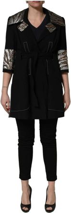 Dolce & Gabbana Femme, Manteaux, Noir, Taille: 36 FR Manteau crois&eacute; en brocart