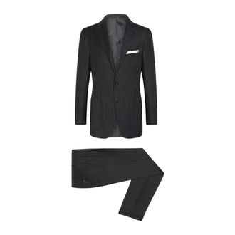 Kiton Pinstripe Wool Suit - - Suits - Herren - Grau - XL