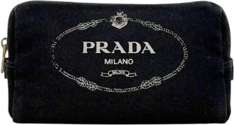 Prada unisex, Pre-owned, Noir, Taille: ONE Size Pochette en toile Pre-owned