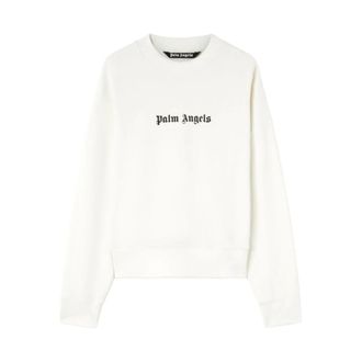 Palm Angels Logo-Print Rundhals-Sweatshirt - - Sweatshirts & Hoodies - Herren - Wei&szlig; - L