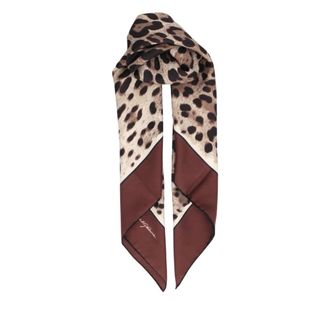 Dolce & Gabbana Leopardenmuster Twill-Schal (90x90) - - Accessories - Damen - Braun - ONE SIZE