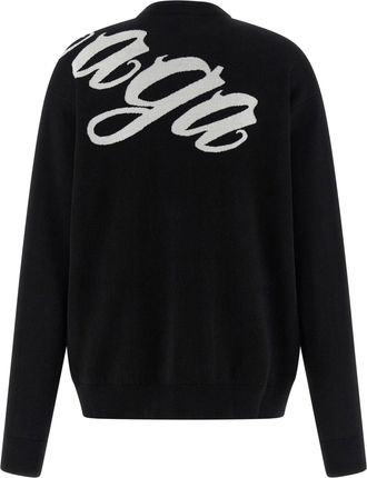 Balenciaga Jacquard Logo-Embroidered Sweater - Black