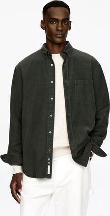 Arket Lockeres Hemd Aus Cord -Grün
