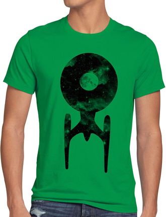 style3 Trek Raumschiff T-Shirt Herren Trekkie Star, Gr&ouml;&szlig;e:L, Farbe:Gr&uuml;n