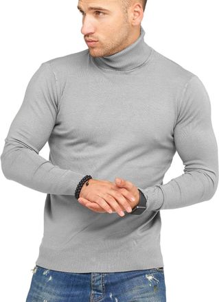 Behype. Herren Feinstrick Rollkragen-Pullover Casual & Business Pulli 40-8200 Hellgrau L