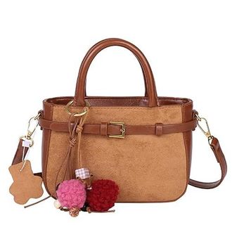 Generic Kexpery Sac &agrave; main en faux daim avec bandouli&egrave;re r&eacute;glable, sac crois&eacute; r&eacute;tro, sac bucket pour femmes, pour le travail, voyage