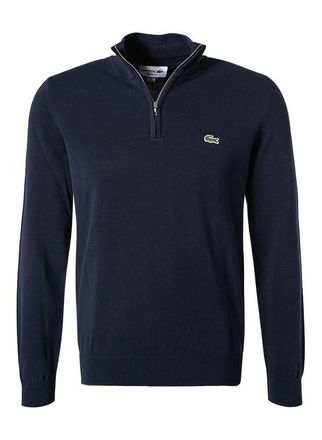 Lacoste Herren Troyer blau unifarben Classic Fit