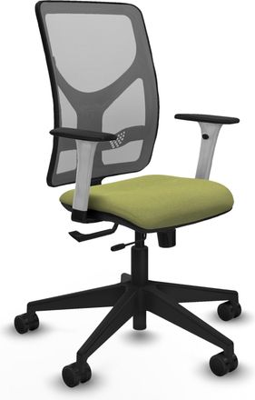 Piqueras y Crespo B&uuml;rostuhl 8H mit wei&szlig;en und schwarzen Armlehnen, h&ouml;henverstellbare Lendenwirbelst&uuml;tze, ausgestattet mit Syncro/Traslack und Schneideschaum, Grau/Olivg