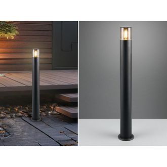 Trio Leuchten Wegeleuchte hoosic aus Aluminium in Schwarz / Rauchfarbig, H&ouml;he 80cm