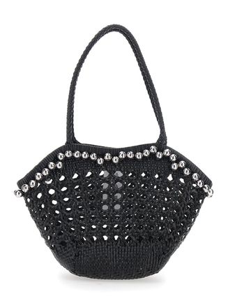 Osoi Womens Shoulder Bag Lip Black Leather Recycled