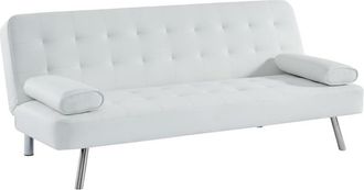 Vente-Unique Schlafsofa Klappsofa - Kunstleder - Wei&szlig; - Michelle II