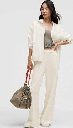 lululemon Brushed Softstreme Pintuck High-Rise Wide-Leg Pant Regular pour Femmes - Taille 2XS