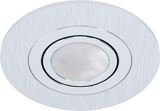 Eglo Einbaustrahler Areitio, Spot aus gebürstetem Aluminium, Einbauleuchte mit GU10 Fassung, LED Leuchtmittel inklusive, Einbaustrahler flach, schwenkbar, 