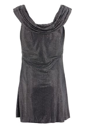 Giuseppe Di Morabito Womens Mini Dress With Rhinestones, Grey Viscose