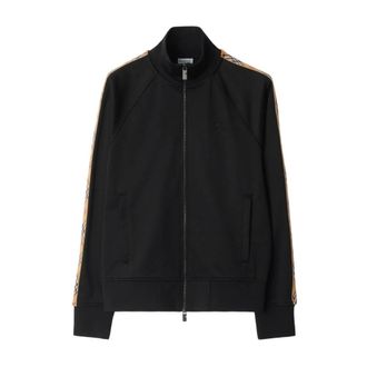 Burberry Homme, Sweatshirts et sweats &agrave; capuche, Noir, Taille: S SweaT-shirt z fermetureure &eacute;clair &agrave; carreaux