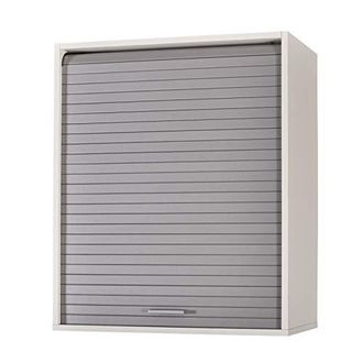 Simmob Meuble Cuisine Blanc Rideau Noir Chêne ou Alu 4 Niches L 60 H 72 P 35 cm - Aluminium