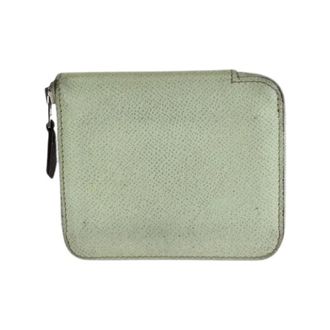 Herm&egrave;s Portefeuille compact Azap Silkin Pre-owned - Femme - Pre-owned - Vert - Taille: ONE Size
