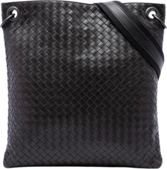 Bottega Veneta Sac bandouli&egrave;re en cuir tress&eacute; Pre-owned - Femme - Pre-owned - Noir - Taille: ONE Size