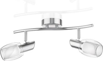 LEDs Com Deckenleuchte ELERA, 2-flammig, edelstahl matt, 2x E14 max. 25W