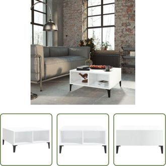 vidaXL Hochglanz-Wei&szlig; - Couchtisch Hochglanz-Wei&szlig; 60x60x30 cm Holzwerkstoff
