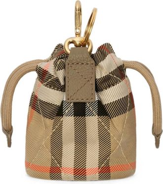 Burberry Check Pouch Keyring - Beige