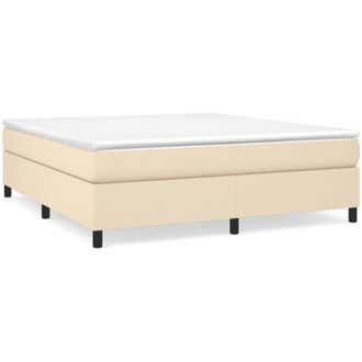 vidaXL Bettgestell ohne Matratze Creme 160x200 cm Stoff Vidaxl