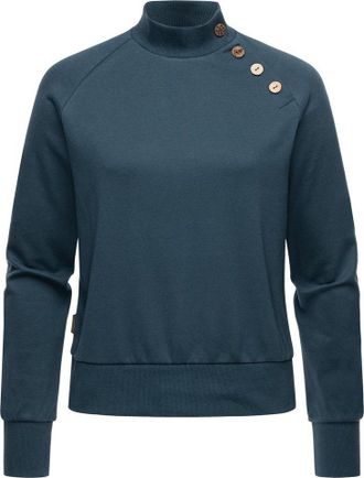 Ragwear Sweatshirt Majjorka Solid Damen Langarmshirt mit Rippb&uuml;ndchen und Zierkn&ouml;pfen