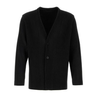 Issey Miyake Homme, Pulls, Noir, Taille: L Gilet Pliss&eacute;