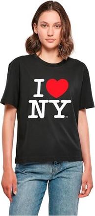 Merchcode Mc1086-ladies I Love NY Tee T-Shirt, Noir, M Femmes