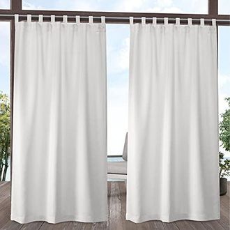 Exclusive Home Cabana Solid Vorhang für Innen- und Außenbereich, Lichtfilterung, Klettverschluss, 137,2 x 274,3 cm, Vanillefarben