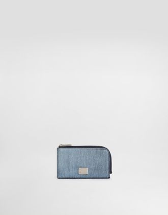 Dolce & Gabbana Kartenetui Aus Nubuk-denim - Mann Geldb&ouml;rsen Und Kleinlederwaren Denim Onesize