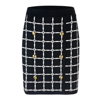 Elisabetta Franchi Schwarzer Jacquardrock Regular Fit - - Skirts - Damen - Schwarzk - S