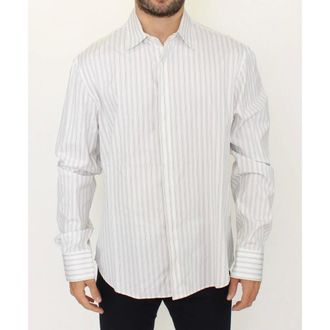 Ermanno Scervino Homme, Chemises, Blanc, Taille: 2XL Chemise D&eacute;contract&eacute;e Ray&eacute;e Coupe Standard