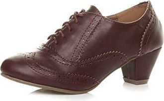 Ajvani Femmes Talon Moyen découper Lacets Richelieu Bottines Bottillons Pointure 8 41