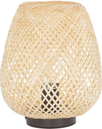 Beliani Beliani - Lampe de Table &agrave; Poser D&eacute;co en Bambou Clair Ajour&eacute;e E27 Max 40W Luminaire Parfait pour Chambre ou Salon au Design Naturel et Scandinave